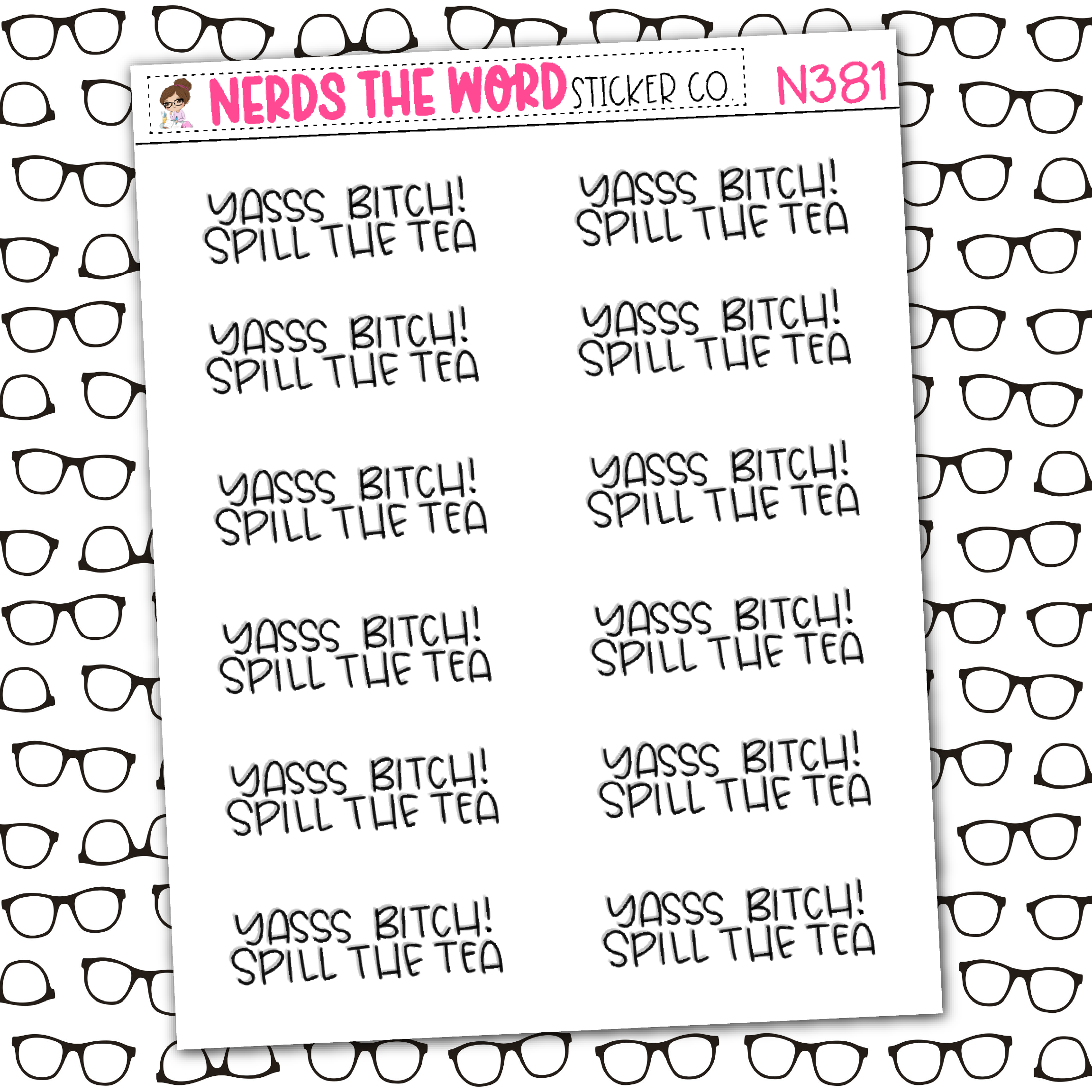 Spill the Tea Sticker Sheet – Nerds The Word Sticker Co.