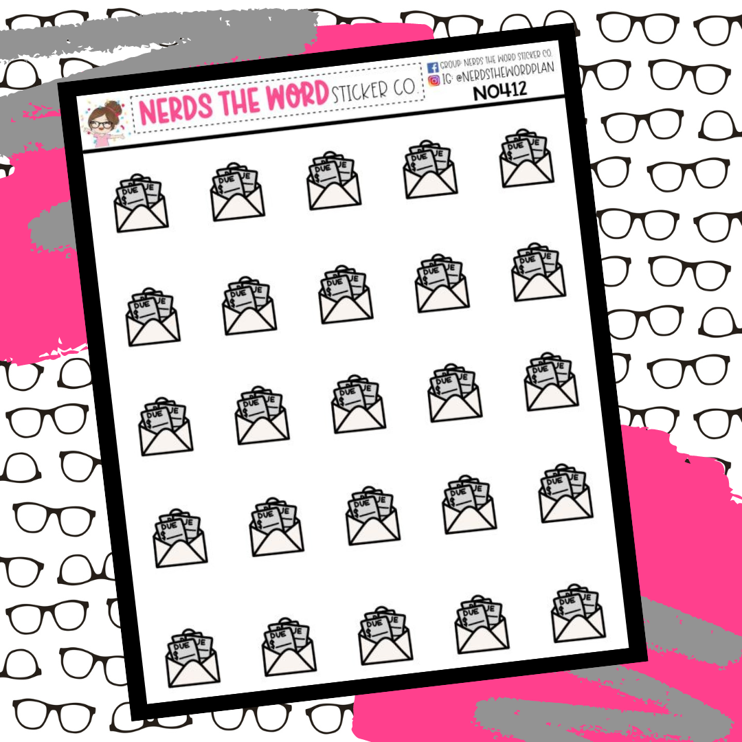 Bill Icon Sticker Sheet – Nerds The Word Sticker Co.