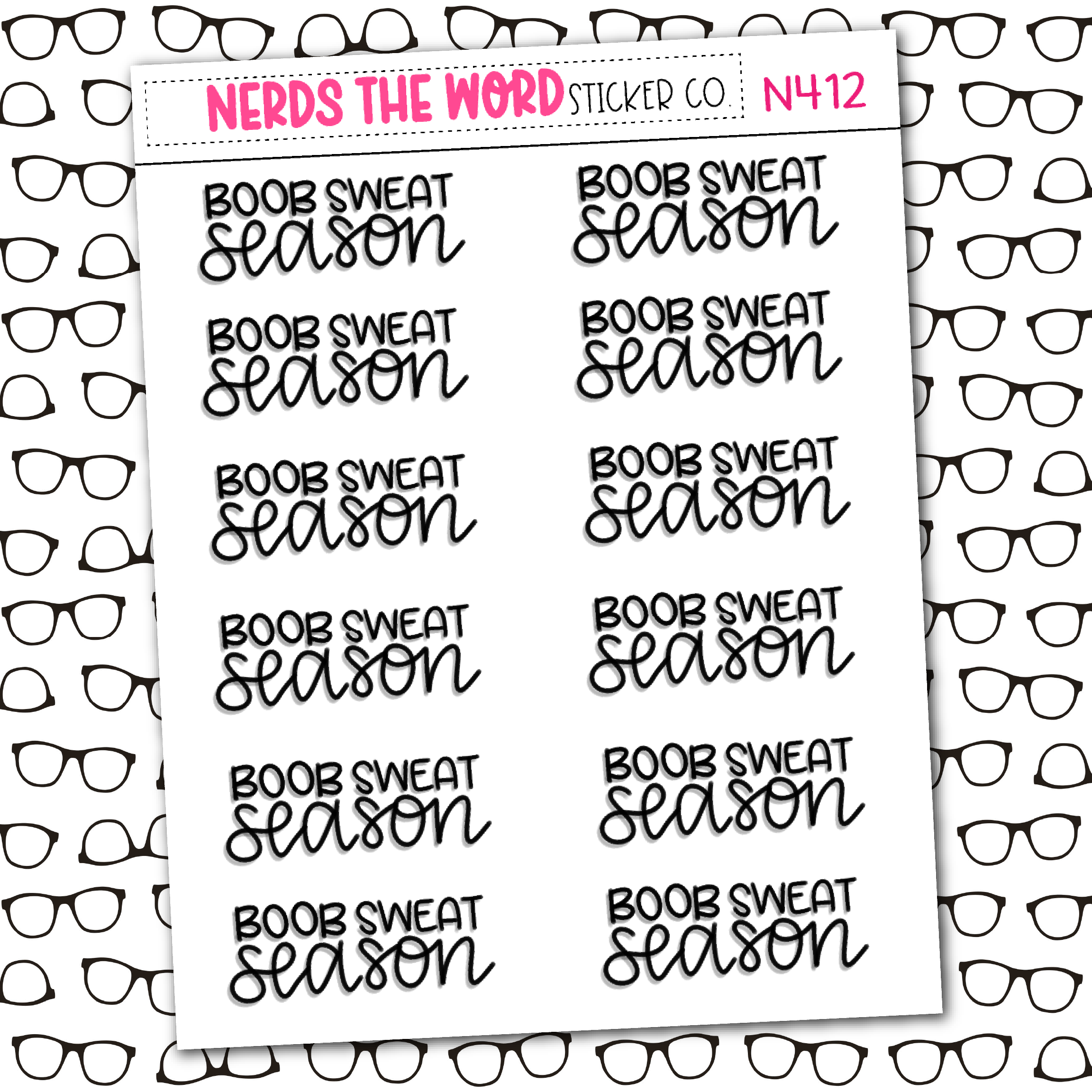 B00b Sweat Sticker Sheet – Nerds The Word Sticker Co.