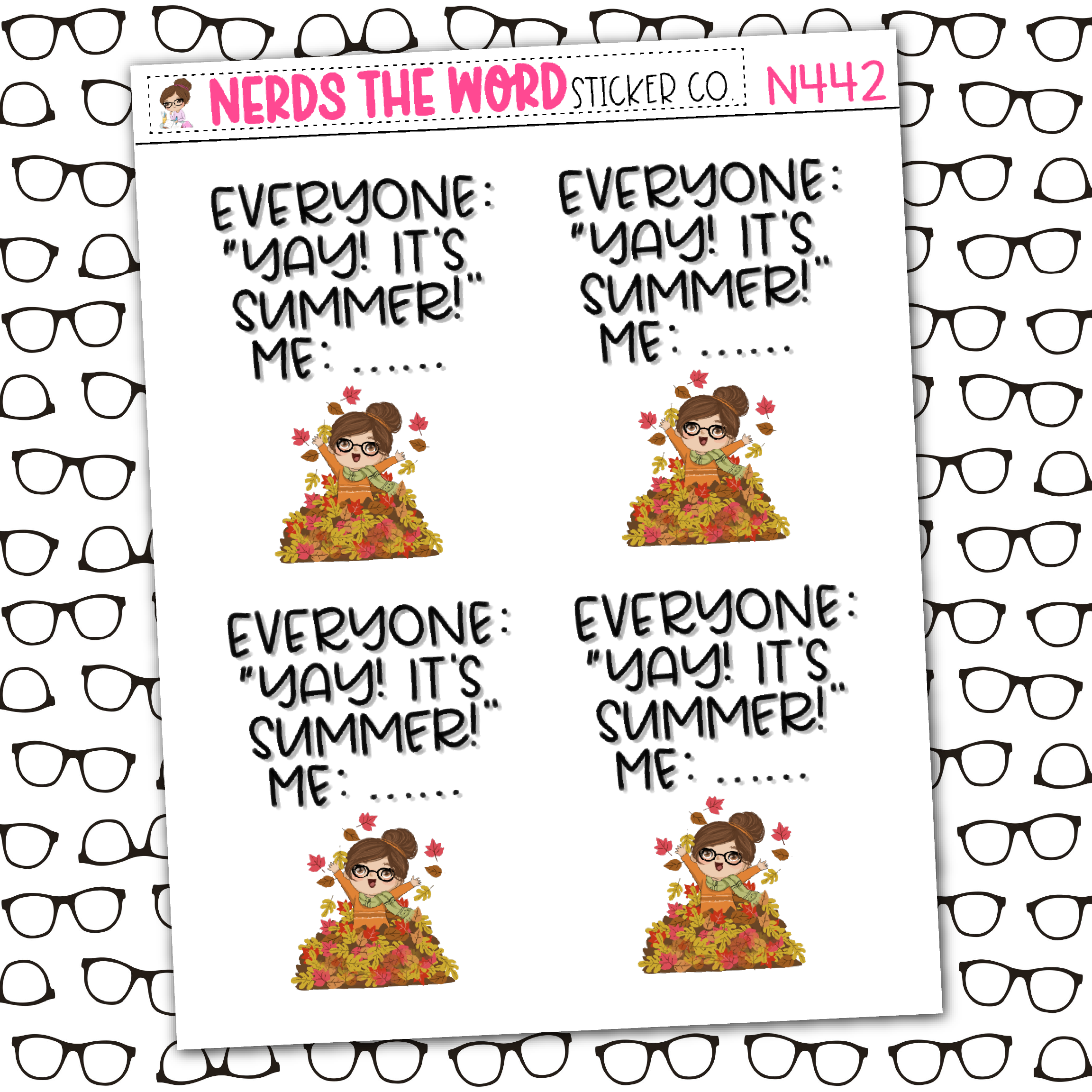 Yay! It's Summer Sticker Sheet – Nerds The Word Sticker Co.