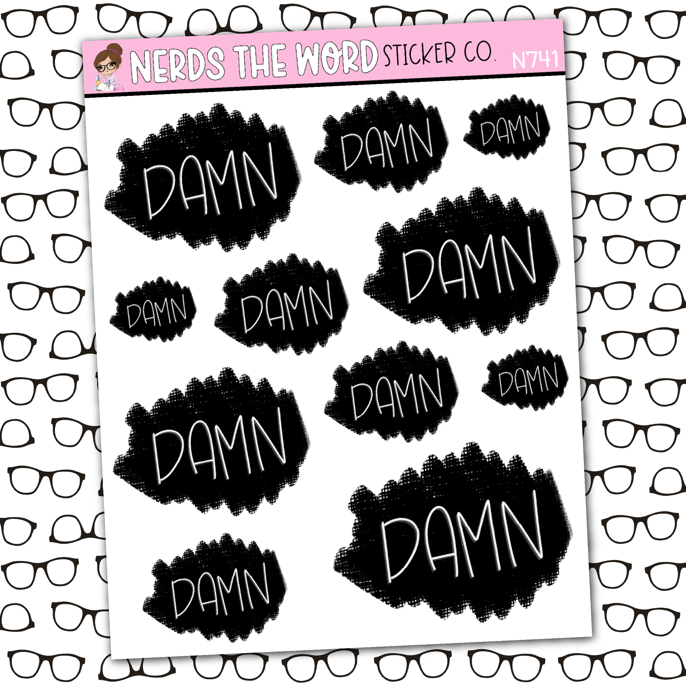 Damn Blackout Sticker Sheet – Nerds The Word Sticker Co.