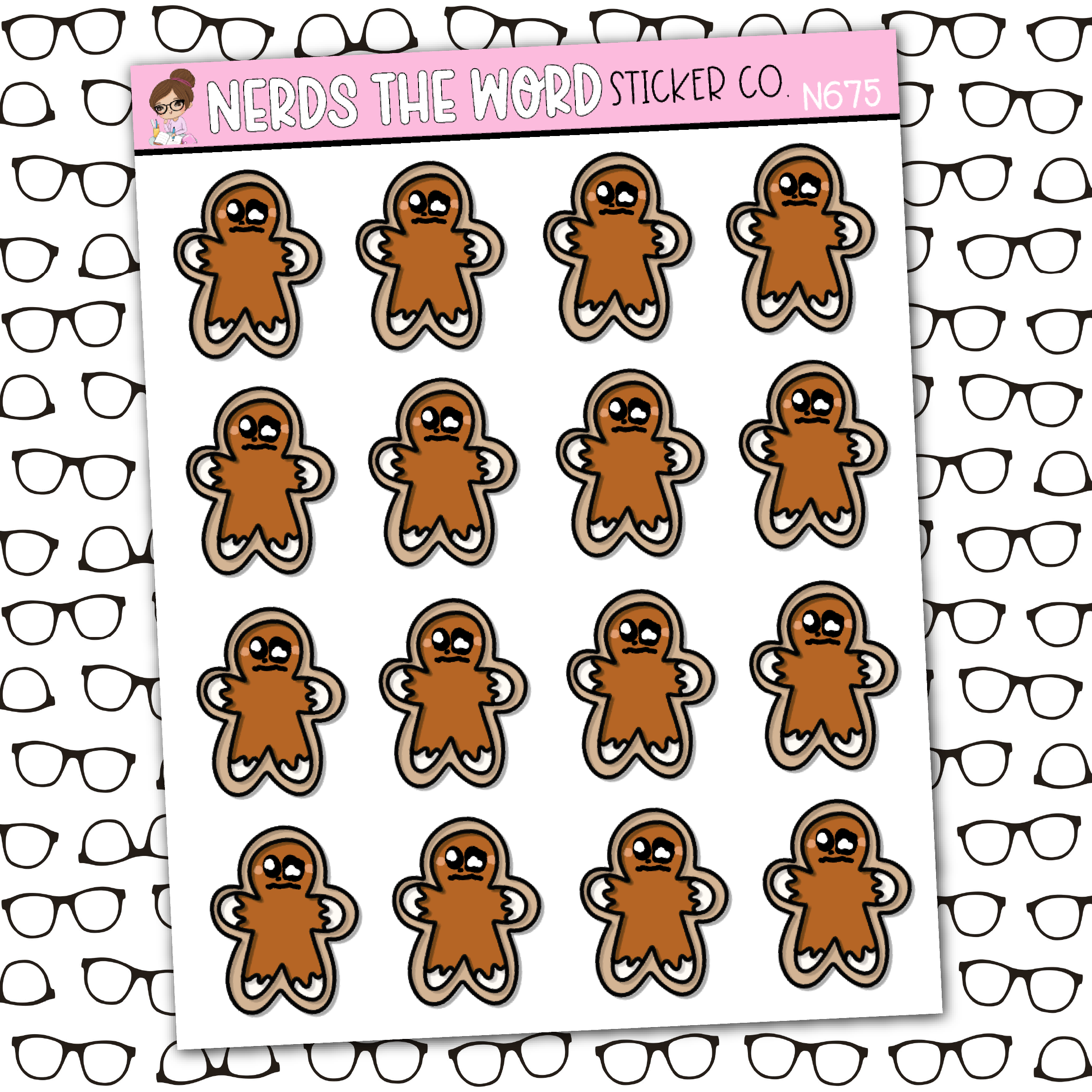 Gingerbread Sticker Sheet - Nerdette Collection – Nerds The Word ...
