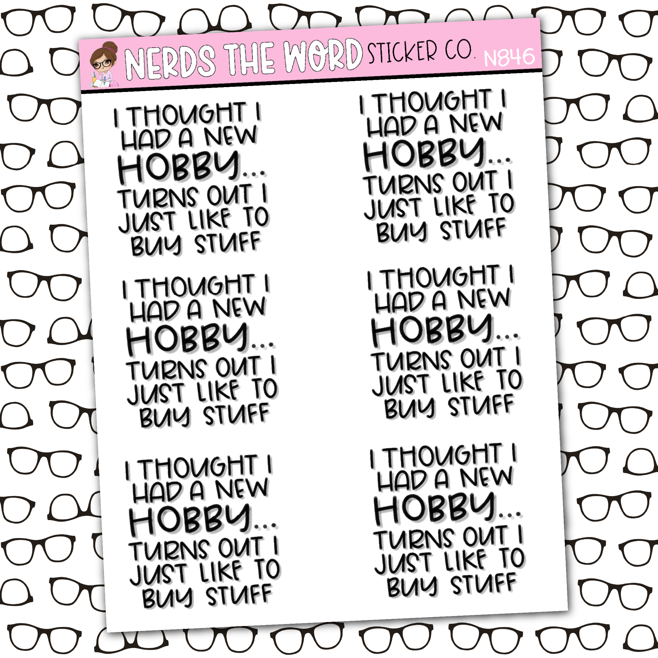 New Hobby Sticker Sheet – Nerds The Word Sticker Co.