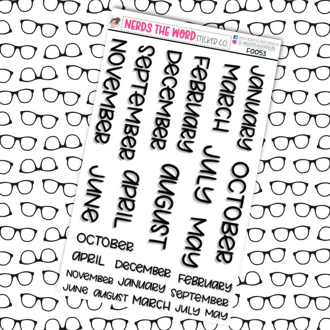 Month Hand Lettered Words Sheet – Nerds The Word Sticker Co.