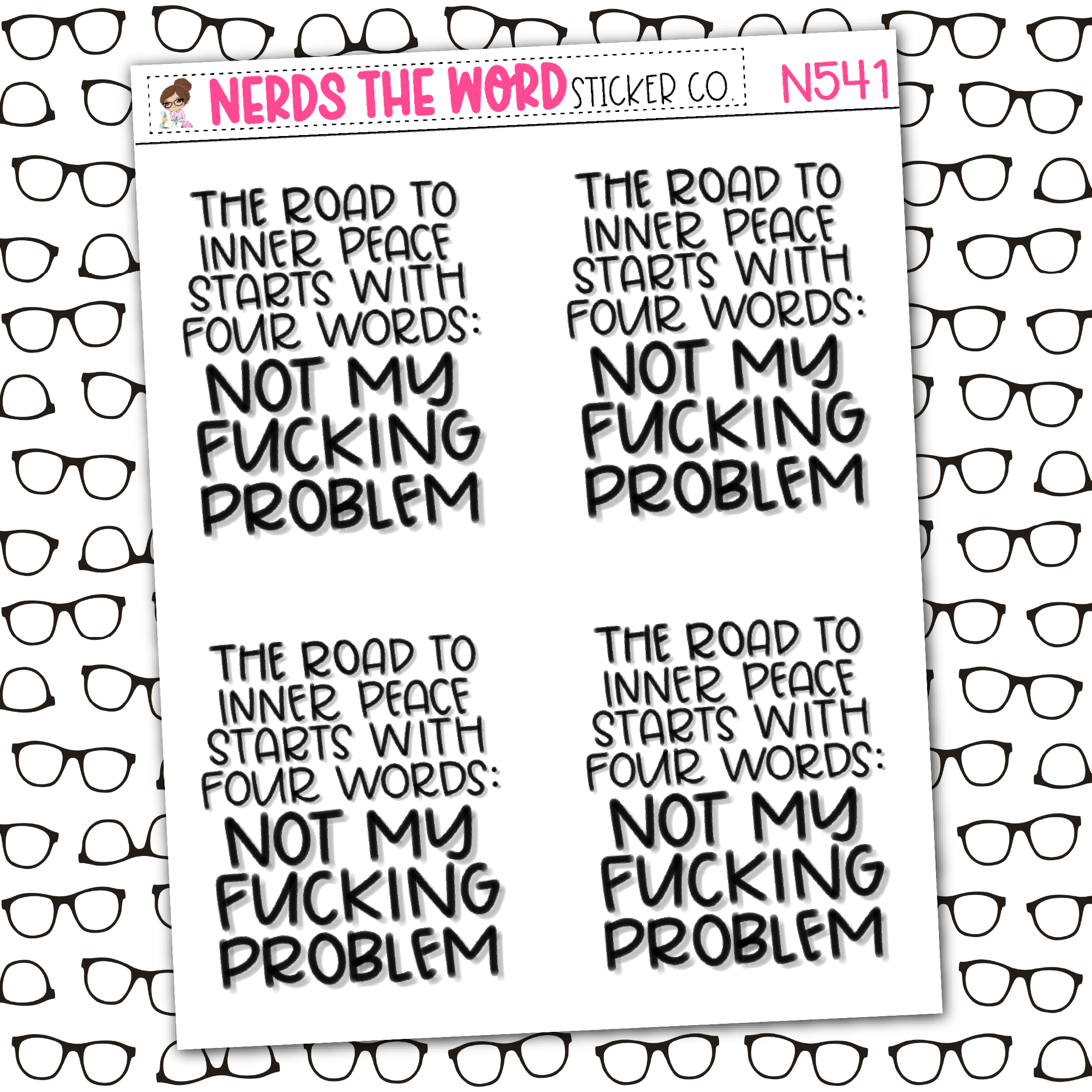 Four Words Sticker Sheet – Nerds The Word Sticker Co.