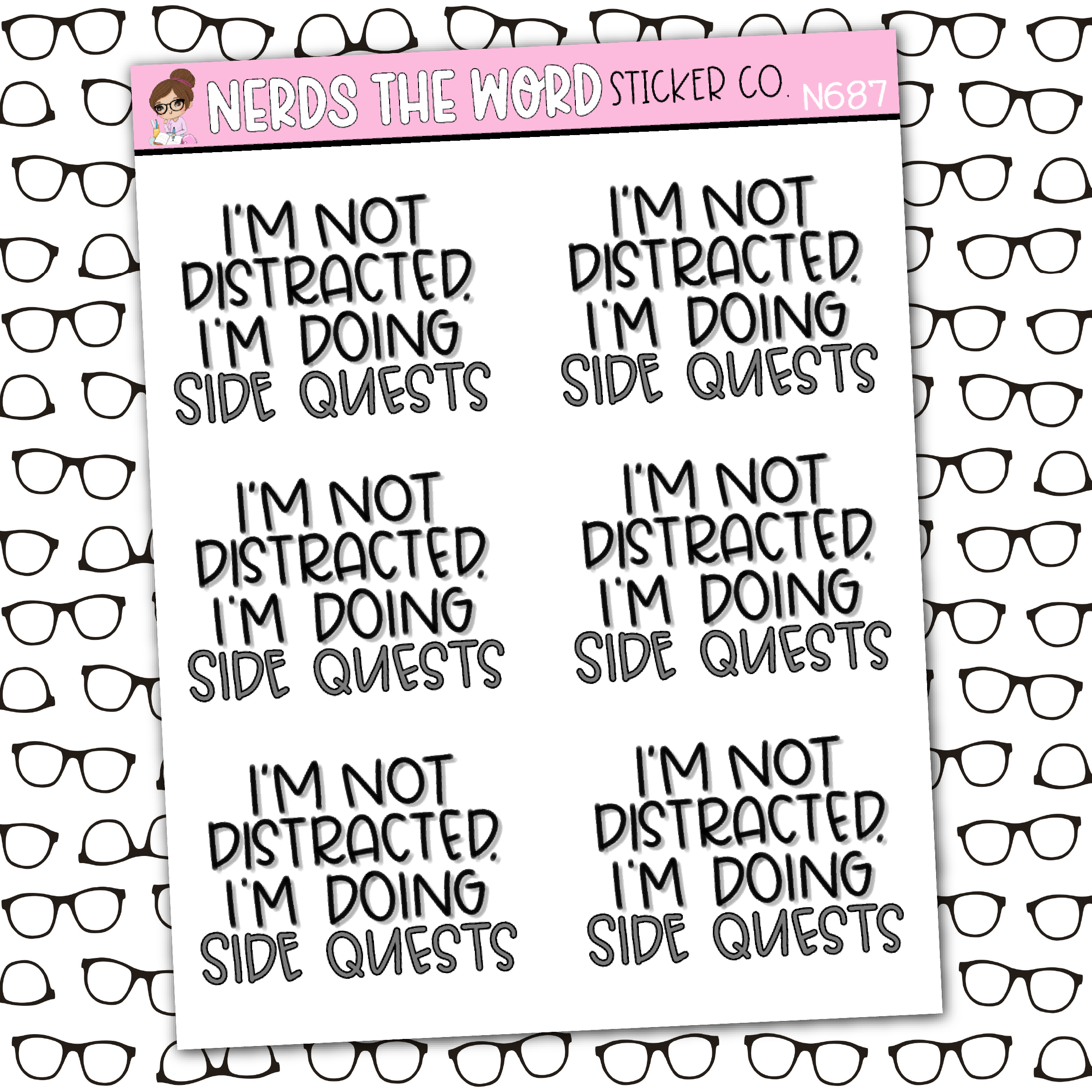 Side Quests Sticker Sheet – Nerds The Word Sticker Co.