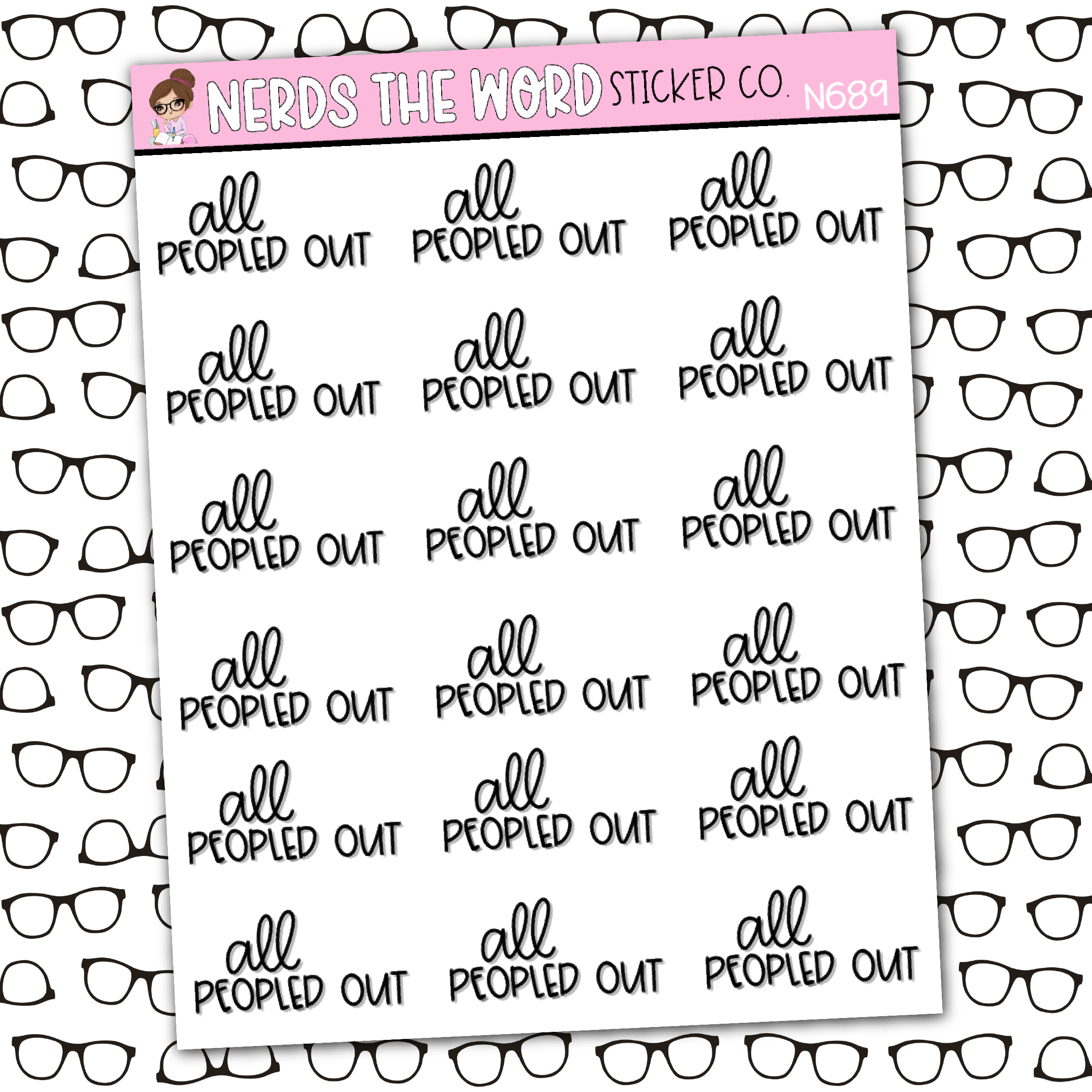 All Peopled Out Sticker Sheet – Nerds The Word Sticker Co.